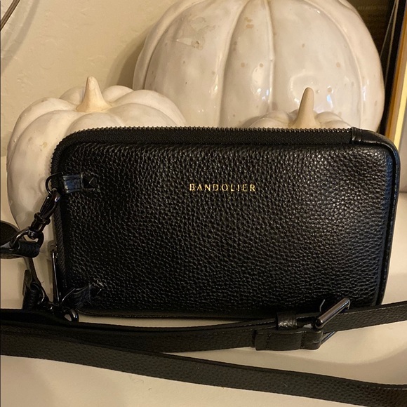 Bandolier | Bags | Bandolier Black Pebble Leather Expanded Pouch With ...